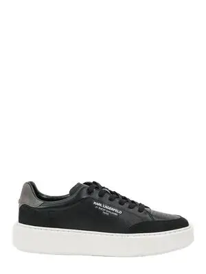 Karl Lagerfeld Leather Platform Sneakers - Black