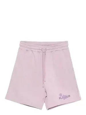 FLANEUR Logo-print Drawstring Track Shorts - Purple