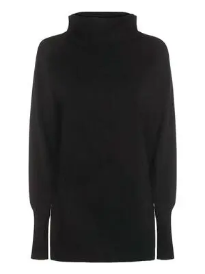 Malo Ribbed Turtleneck Sweater - Black