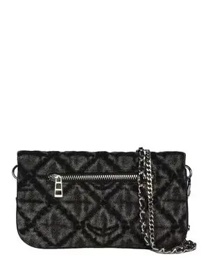 Zadig&Voltaire Rock Mini Monogram Clutch With Rhinestone Wings - Black