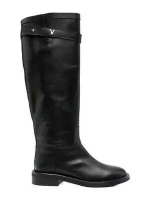 VIA ROMA 15 30mm Buckle-fastening Leather Boots - Black