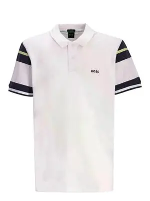 BOSS Striped-panel Polo Shirt - White
