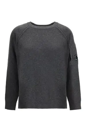 C.P. COMPANY Raglan-sleeve Wool Blend Sweater - Grey