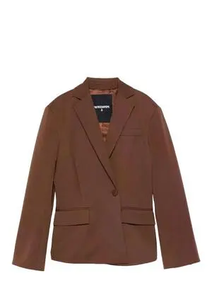 Patrizia Pepe Asymmetrical Single-button Blazer - Brown