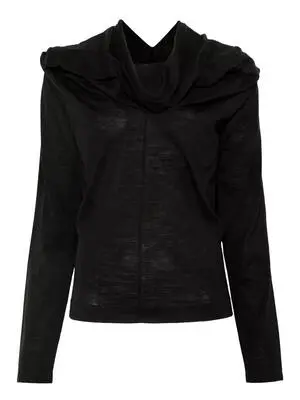 MAISON MARGIELA Hooded Long-sleeve Jumper - Black