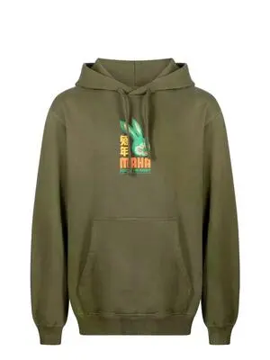 MAHARISHI Rabbit-print Cotton Hoodie - Green