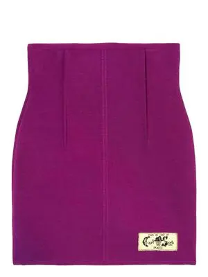 Emilio Pucci Embroidered-logo Knit Skirt - Purple