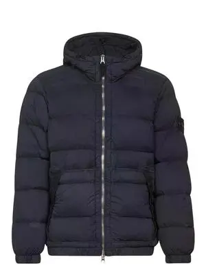 Stone Island Padded Jacket With Double-slider Zip - Blue