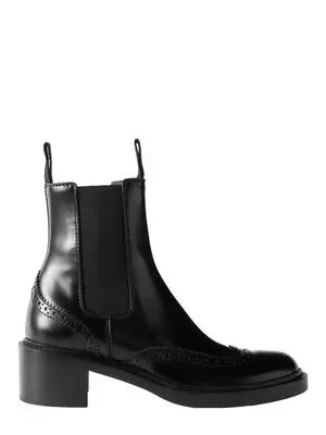 Saint Laurent Vincent Perforated Leather Chelsea Boots - Black