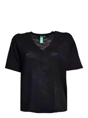 ENSEA V-neck Short-sleeve T-shirt - Black