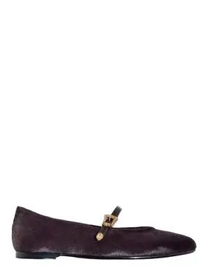 Roberto Festa Calf-hair Buckled Ballet Flats - Brown