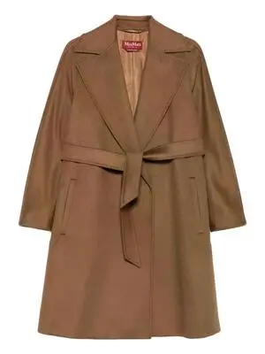 Max Mara Belted Single-breasted Wool Coat - Brown