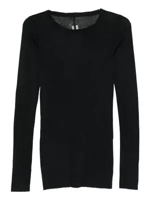 Rick Owens Semi-sheer Long-sleeve Top - Black