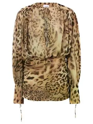 Andamane Animal-print Mini Dress - Brown