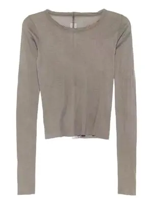 RICK OWENS Raw-Edge Long-Sleeve Top