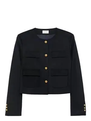P.A.R.O.S.H Round-Neck Buttoned Jacket