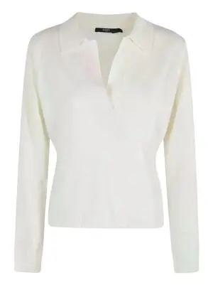 Seventy Polo-neck Knitted Top - White