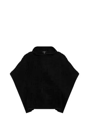 Balmain Logo-embroidered Poncho - Black