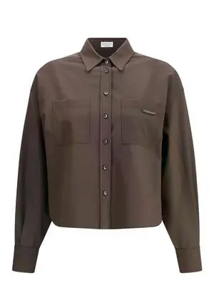 Brunello Cucinelli Monili-chain Detail Shirt - Brown