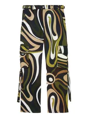 Emilio Pucci Swirl-print Cargo Trousers - Green