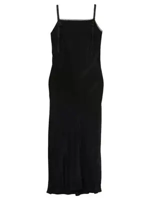 Rochas Ribbon-trimmed Slip Dress - Black