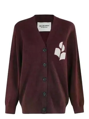 MARANT ETOILE Logo V-neck Cardigan - Red