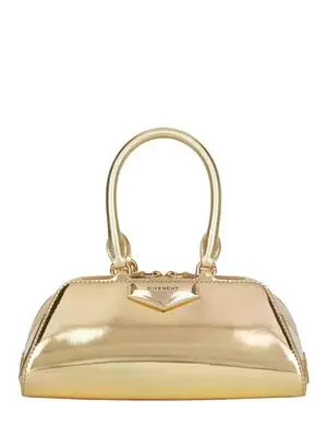 Givenchy Mini Antigona East-West Metallic Tote Bag Gold