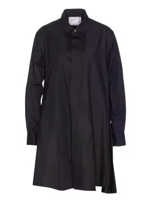 Sacai Button-down Mini Shirt Dress - Black