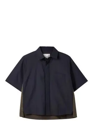 Sacai Crepe And Shell Shirt - Blue