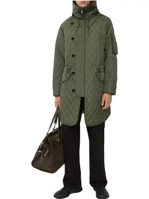 Burberry Reissued Quilted Nylon Parka - Khaki Green