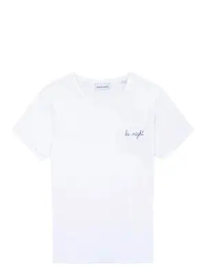 Maison Labiche Embroidered Script T-shirt - White