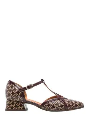 Chie Mihara Geometric-print T-bar Pumps - Red