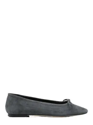 AeydĒ Bow-detail Square-toe Flats - Grey