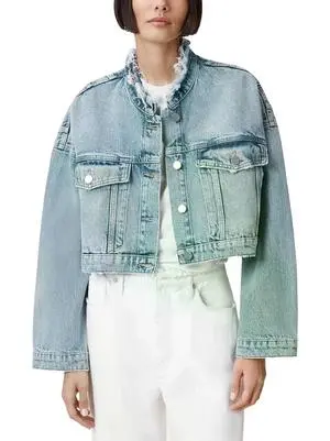 ALLSAINTS Sonny Frayed-detail Denim Jacket - Blue