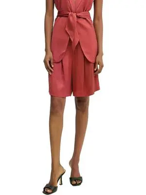 Karl Lagerfeld Pleated-front Shorts - Orange
