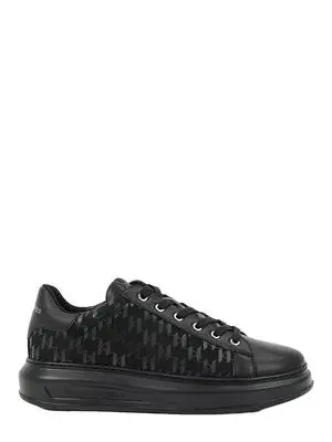 Karl Lagerfeld Monogram Platform Sneakers - Black