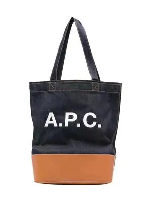 A.p.c. Logo-detail Denim Tote Bag - Blue