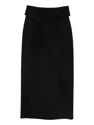 Akris Wrap-detail Midi Skirt - Black