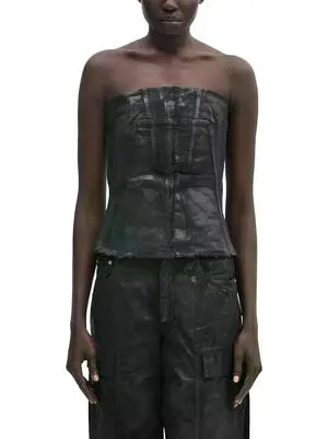 Rick Owens Strapless Frayed-hem Vest - Black