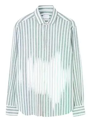 XACUS Striped Cotton Shirt - Green