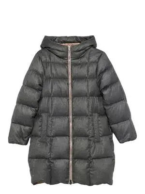 Peserico Hooded Quilted Coat - Grey