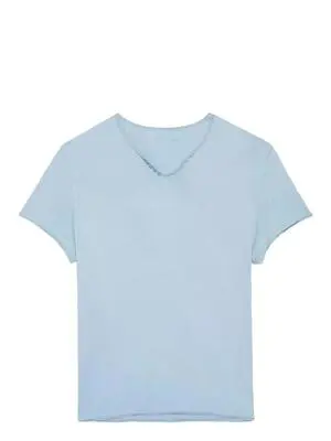 Zadig&Voltaire Monastir V-neck T-shirt - Blue