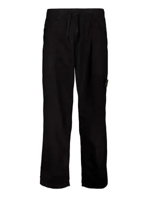 Stone Island Drawstring Straight-leg Trousers - Black