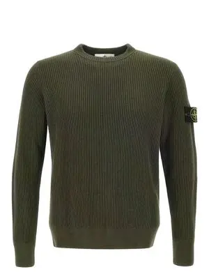 Stone Island Ribbed Crew-neck Sweater - Green