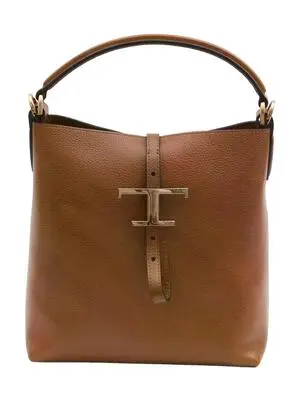 TOD'S T Timeless Leather Tote Bag - Brown