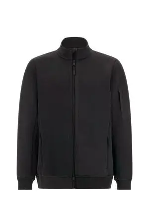 Boggi Milano Zip-up Mock-neck Sweatshirt - Black