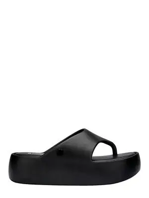 Melissa Platform T-strap Slides - Black