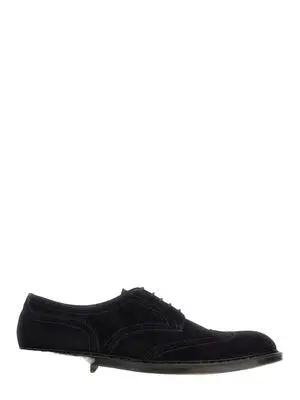 DOUCAL'S Brogue-detail Suede Oxford Shoes - Black