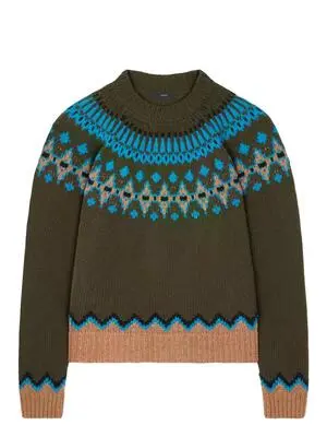 Alanui Fair Isle Wool Sweater - Green