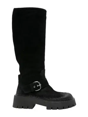 VIC MATIE 50mm Buckle-detail Calf Leather Boots - Black